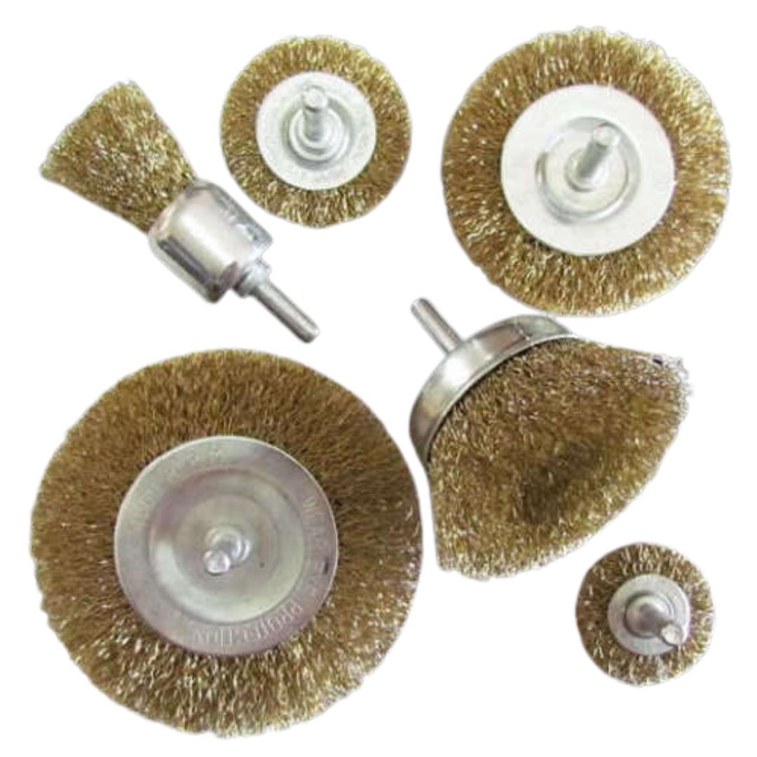 BRASS COATED CARBON STEEL DRILL BRUSH SET (DRILL, DREMEL, ROTARY TOOL ...