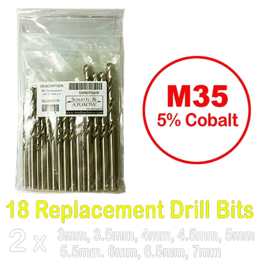 18 Piece Drill Bit M35 3mm - 7mm — Smith & Arrow